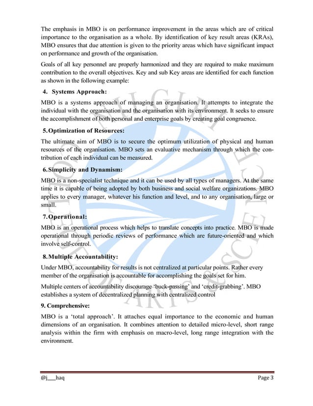 Management By Objectives (MBO) – Management By Exception (MBE) | PDF