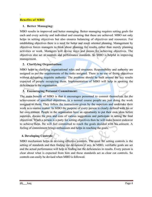 Management By Objectives (MBO) – Management By Exception (MBE) | PDF