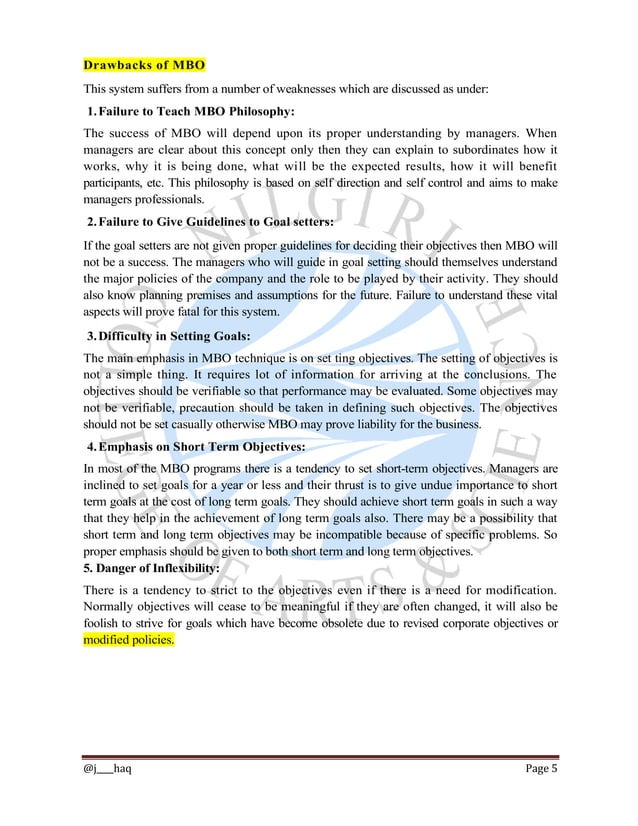 Management By Objectives (MBO) – Management By Exception (MBE) | PDF