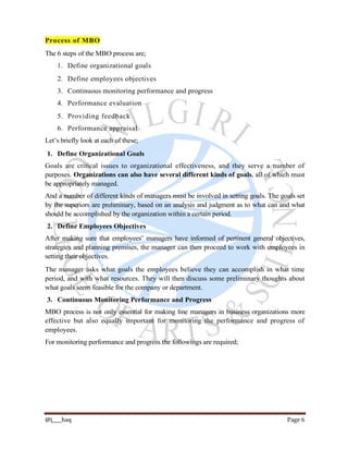 Management By Objectives (MBO) – Management By Exception (MBE) | PDF