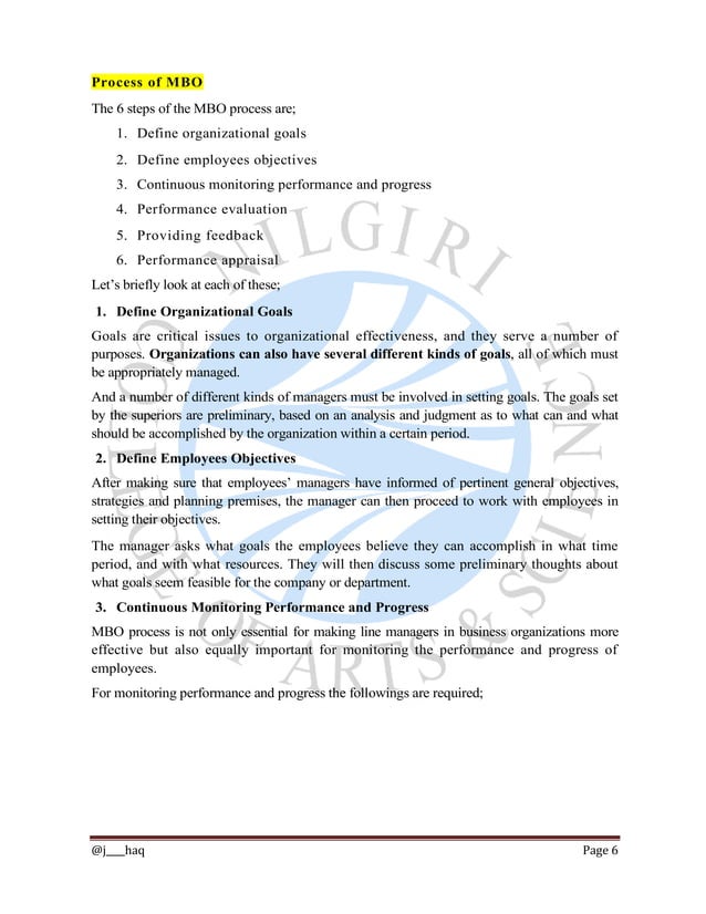 Management By Objectives (MBO) – Management By Exception (MBE) | PDF