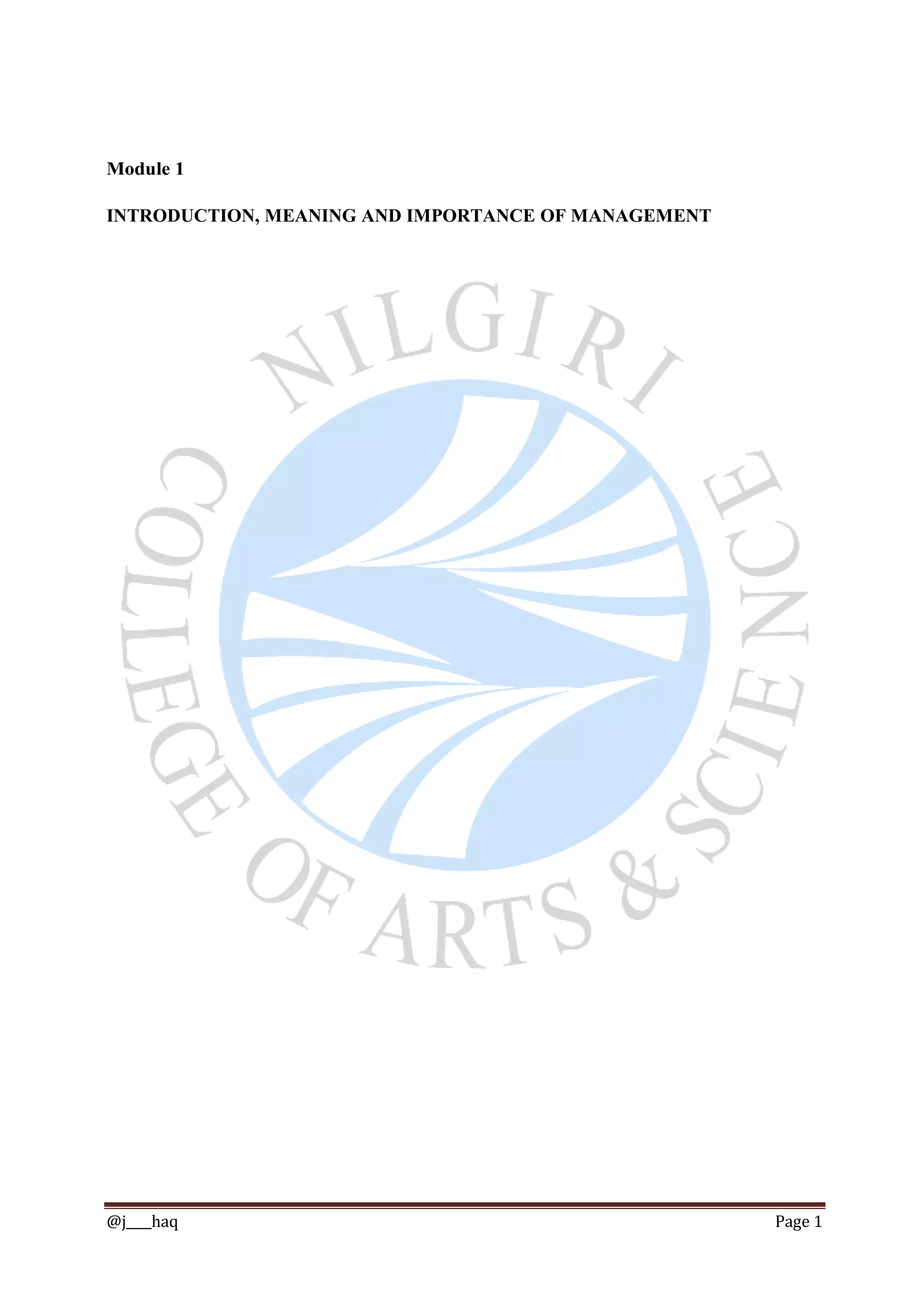 Management - Meaning and Definition – Nature and Scope - Importance ...
