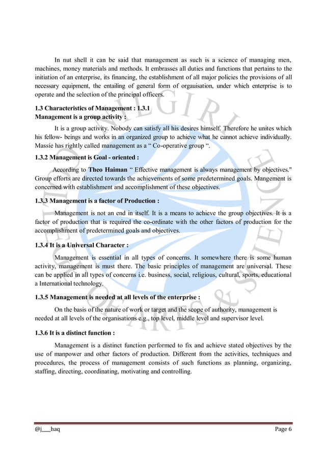 Management - Meaning and Definition – Nature and Scope - Importance ...