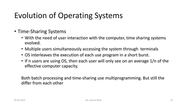 Introduction to Operating System | PDF | Operating Systems | Computer ...