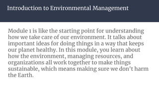 Introduction to Environmental Management | PPTX