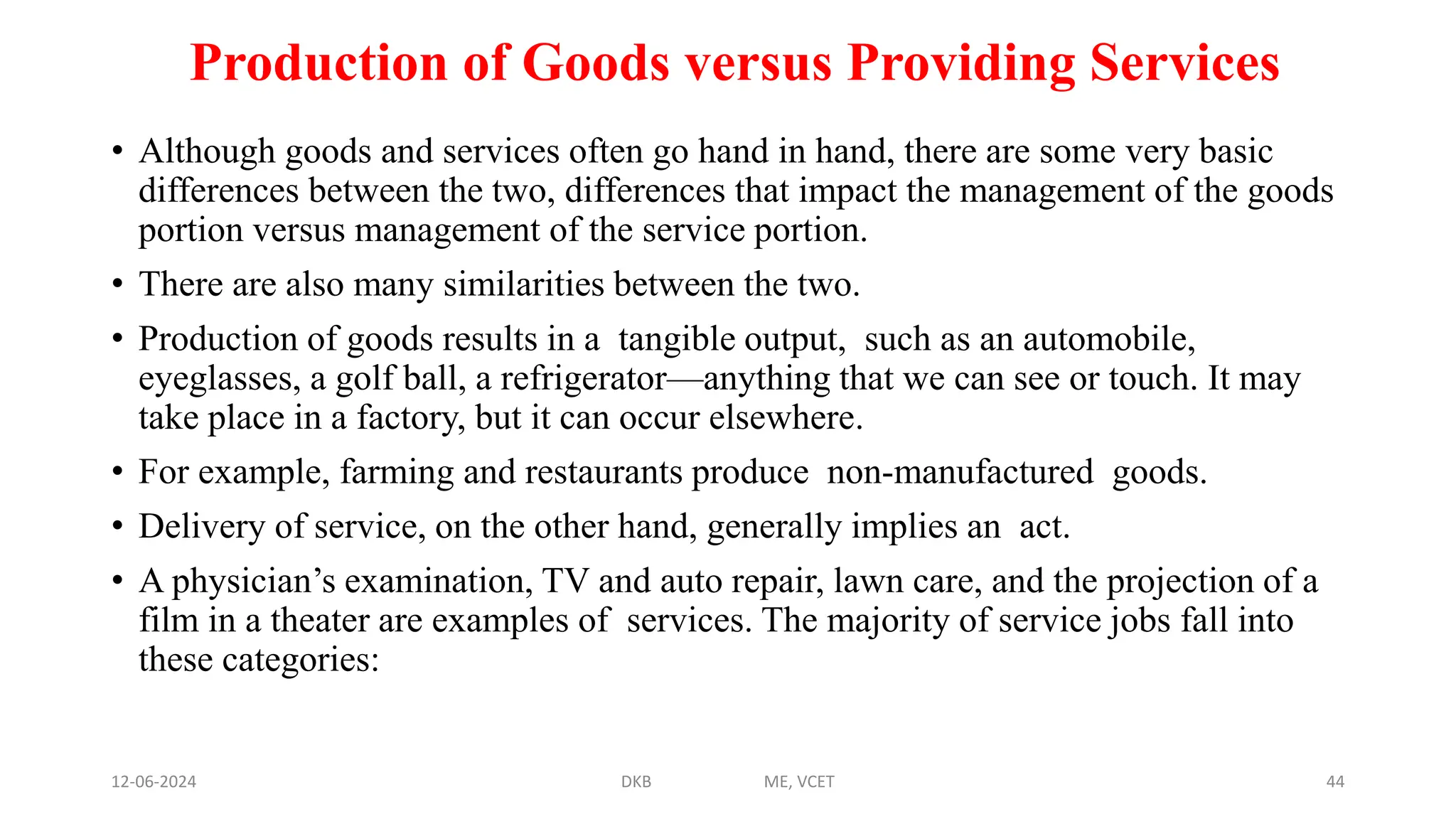 Introduction to Operation Management, scope, types and characteristics ...