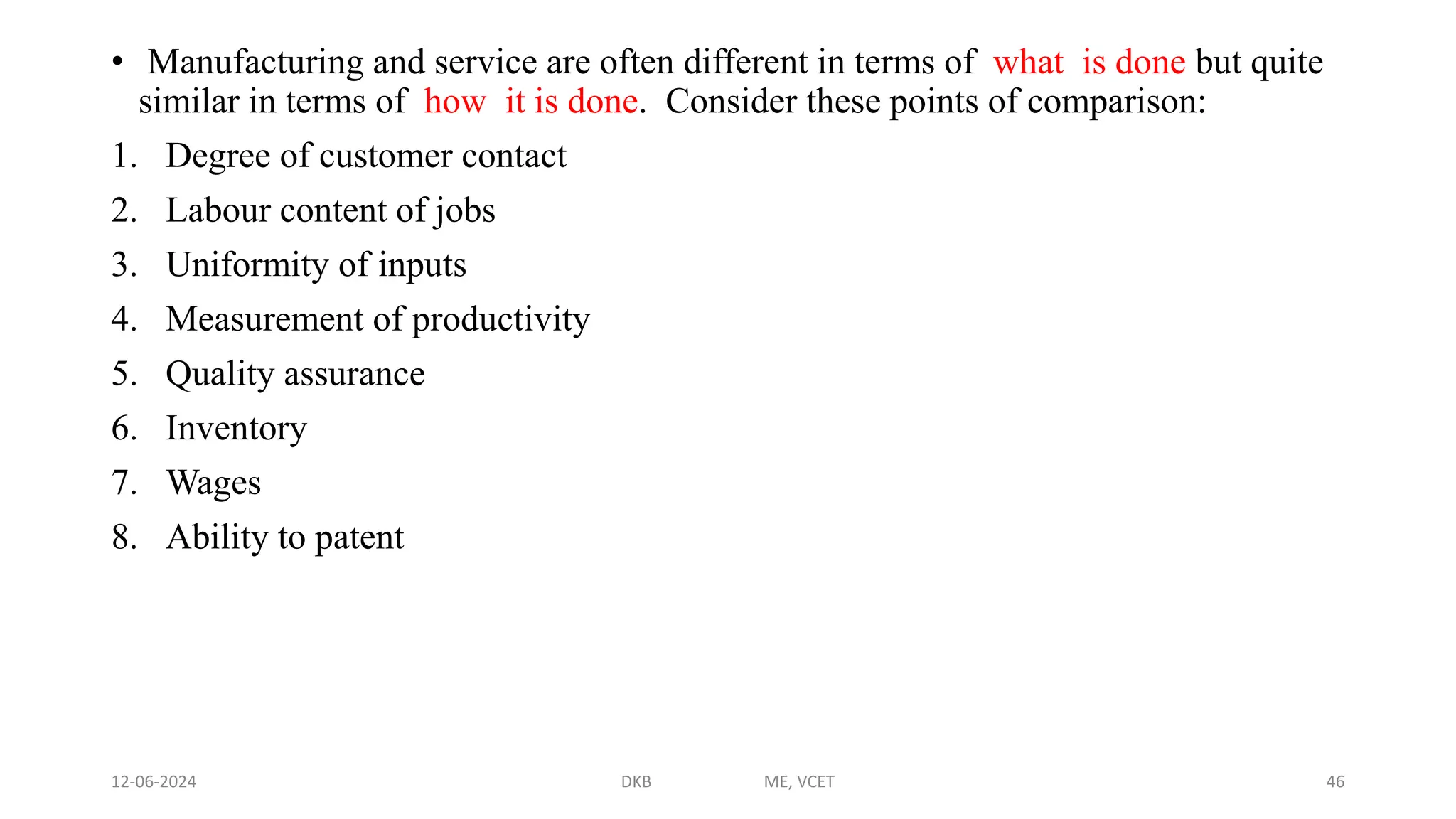 Introduction to Operation Management, scope, types and characteristics ...
