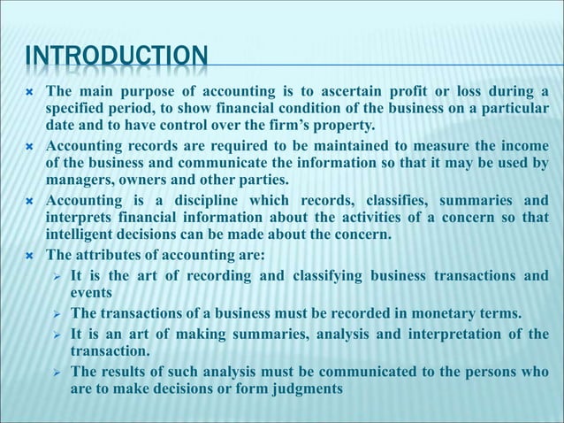 MODULE1.pptx : introduction of accounting | PPT