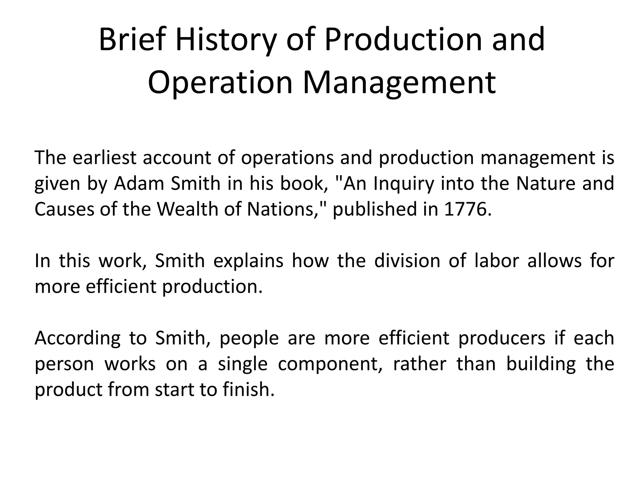 Overview of Production and Operation Management | PDF