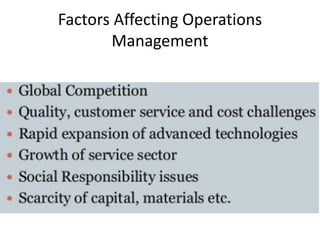 Overview of Production and Operation Management | PDF