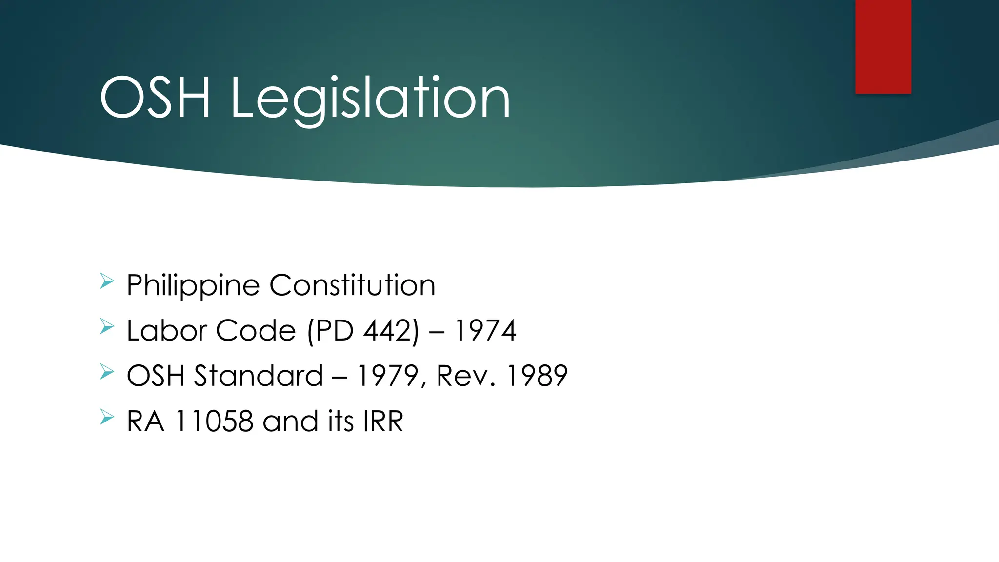Mandatory 8hours OSH training company Safety | PPTX