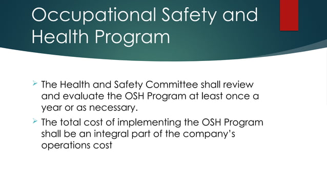 Mandatory 8hours OSH training company Safety | PPTX | Injuries ...