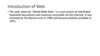 Introduction to Web Techniques_Key componenets_HTML Basics | PPT