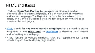 Introduction to Web Techniques_Key componenets_HTML Basics | PPT