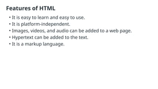 Introduction to Web Techniques_Key componenets_HTML Basics | PPT