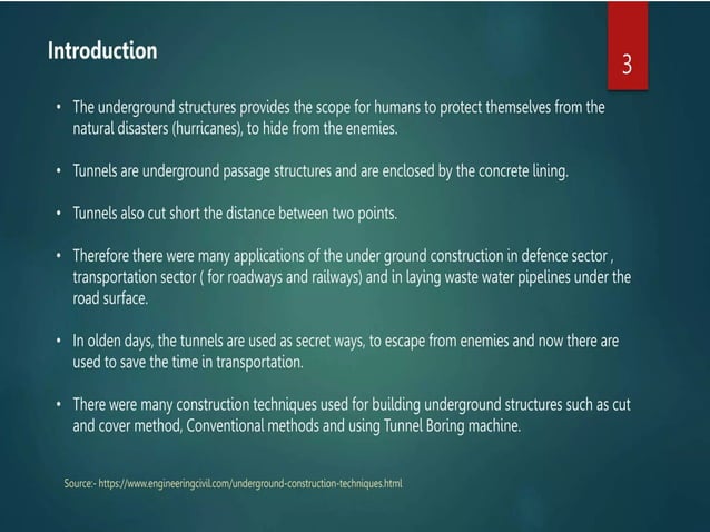 Underground Construction Underground– Tunnel-Shaft, Sinking and ...