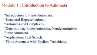 Introduction to Finite Automata and model Questions to Students | PPTX