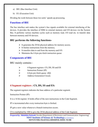 Module1-8086 microprocessor Architecture | DOCX