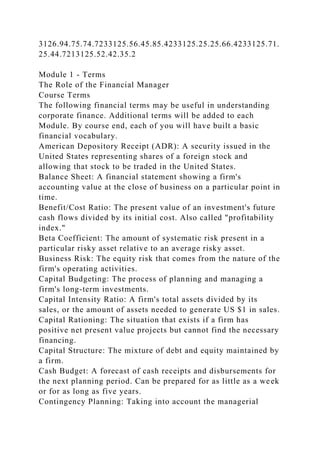 Module 1 - BackgroundThe Role of the Financial Manager Require.docx