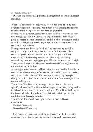 Module 1 - BackgroundThe Role of the Financial Manager Require.docx