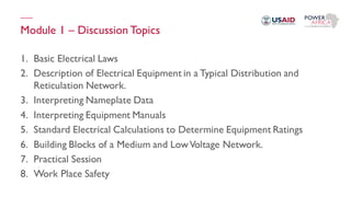 Module 1 - Basic Electricity and Equipments | PDF