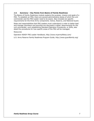 Module 1 basics of family readiness | PDF