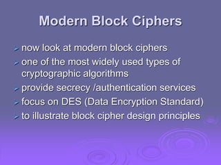 Module 1-Block Ciphers and the Data Encryption Standard.pptx