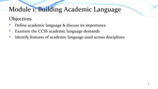 Module 1: Building Academic Language | PPTX