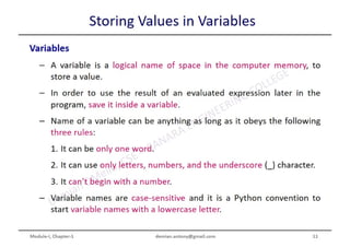 Python Programming ADP VTU CSE 18CS55 Module 1 Chapter 1 | PPT