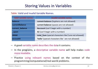 Python Programming ADP VTU CSE 18CS55 Module 1 Chapter 1 | PPT | Free Download