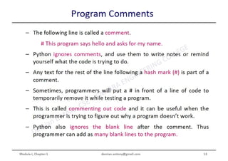Python Programming ADP VTU CSE 18CS55 Module 1 Chapter 1 | PDF
