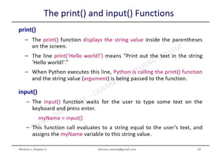 Python Programming ADP VTU CSE 18CS55 Module 1 Chapter 1 | PDF