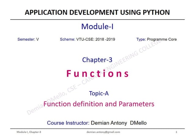 Python Programming Adp Vtu Cse 18cs55 Module 1 Chapter 3 Ppt