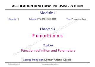 Python Programming ADP VTU CSE 18CS55 Module 1 Chapter 3 | PPT
