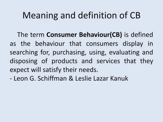 Module 1 - Consumer Behaviour | PPSX | Household Supplies | Shopping