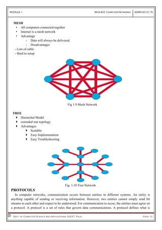 Module 1 computer networks imtroduction,data link layer | PDF