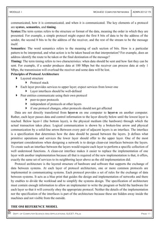 Module 1 computer networks imtroduction,data link layer | PDF