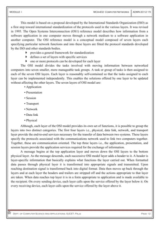 Module 1 computer networks imtroduction,data link layer | PDF