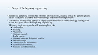 Module 1(highway planning and scope of highway engineering) | PDF