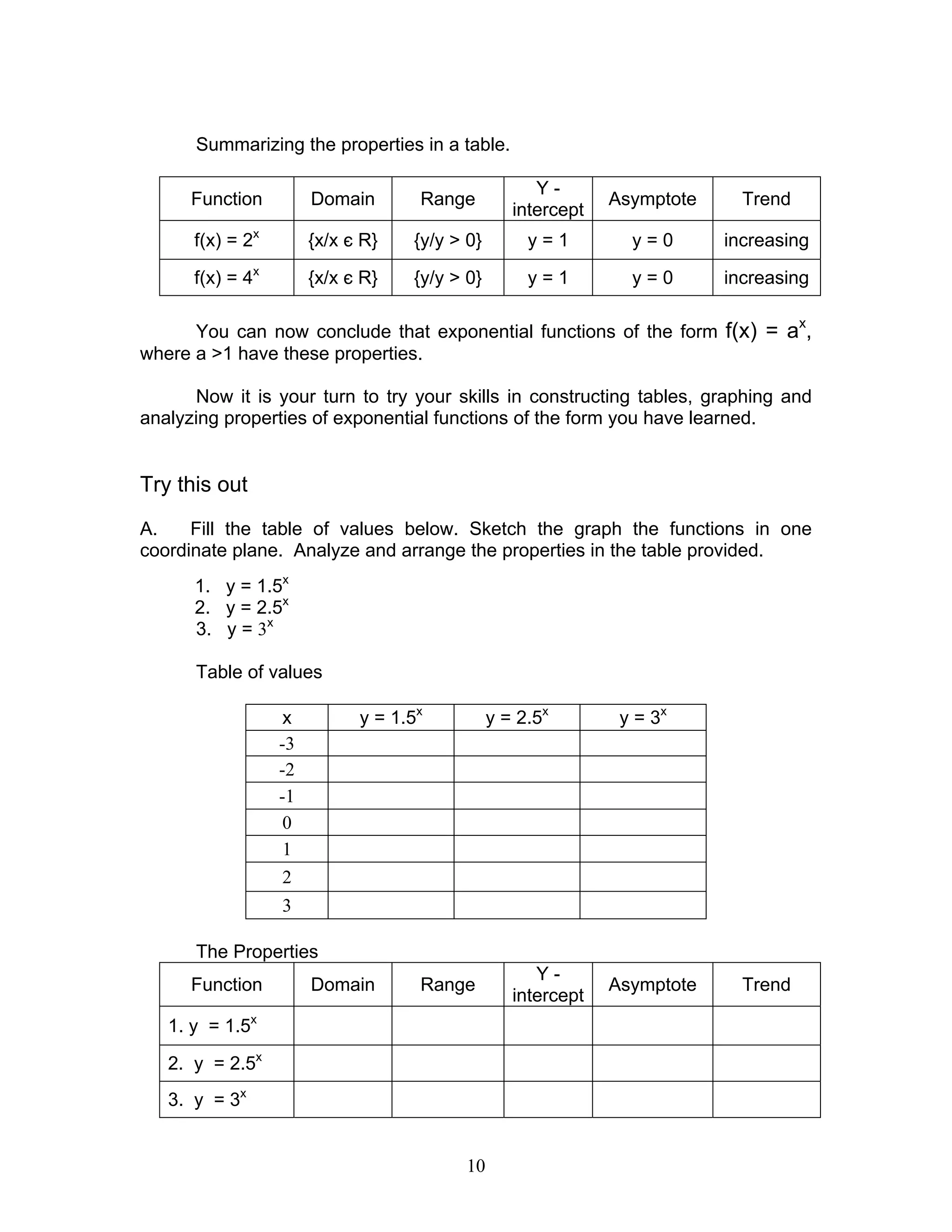 Module1 exponential functions | PDF