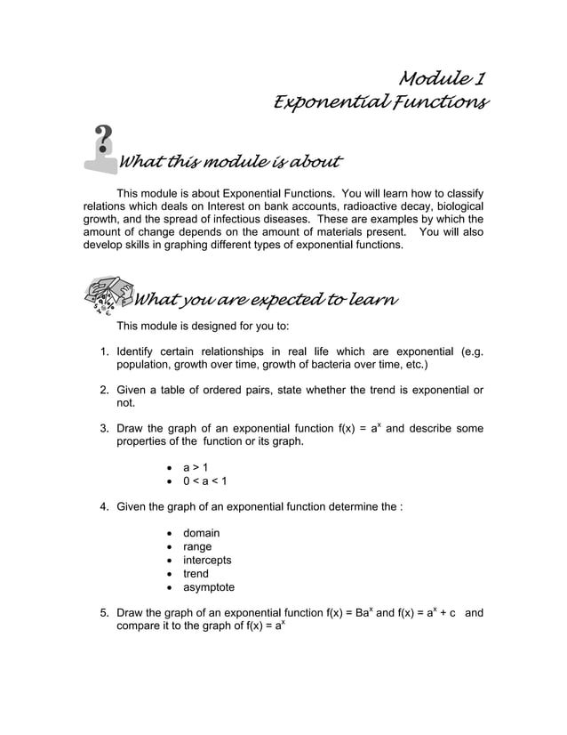 Module1 exponential functions | PDF | Physics | Science