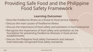 Providing Safe Food and the Philippine Food Safety Framework | PPTX
