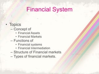 Financial System | PPTX