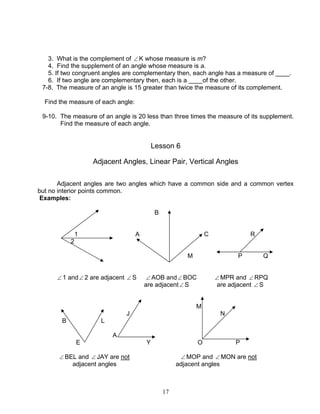 Module 1 geometric relations | PDF