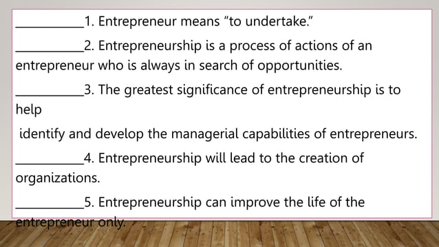 MODULE 1 - INTRODUCTION TO ENTREPRENEURSHIP | PPTX