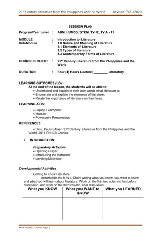 Module 1 introduction to literature | PDF