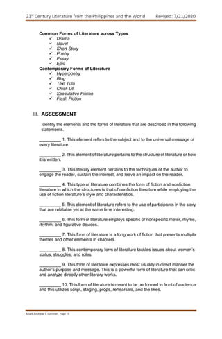 Module 1 introduction to literature | PDF