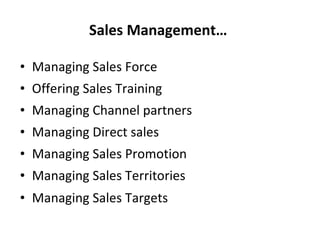 Introduction To Sales Management | PPT