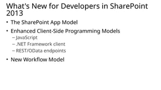 Module 1 - Introduction to the SharePoint Developer Landscape .pptx ...