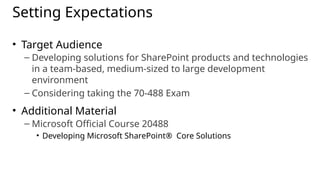 Module 1 - Introduction to the SharePoint Developer Landscape .pptx ...